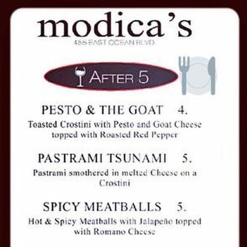 Modica's Deli menu in Long Beach, California, USA