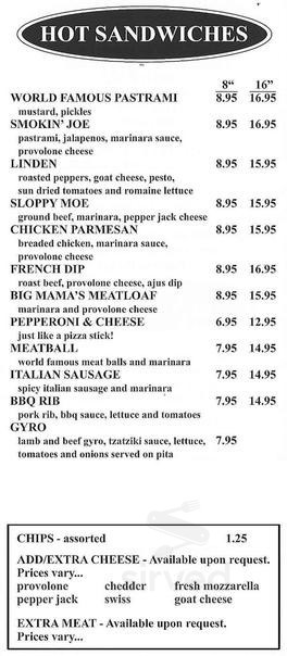 Modica's Deli menu in Long Beach, California, USA
