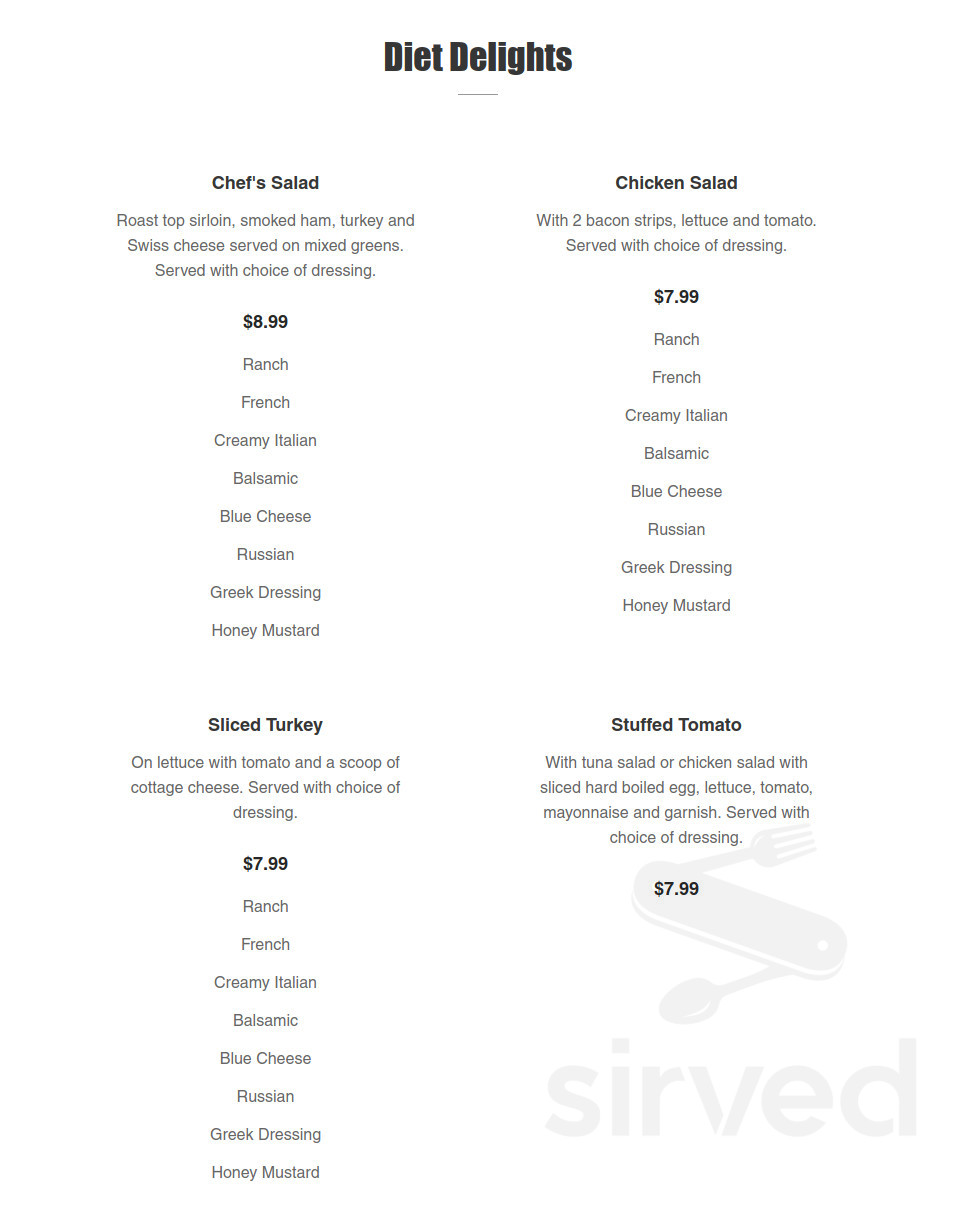 Liberty Bell Diner menu in Philadelphia, Pennsylvania, USA