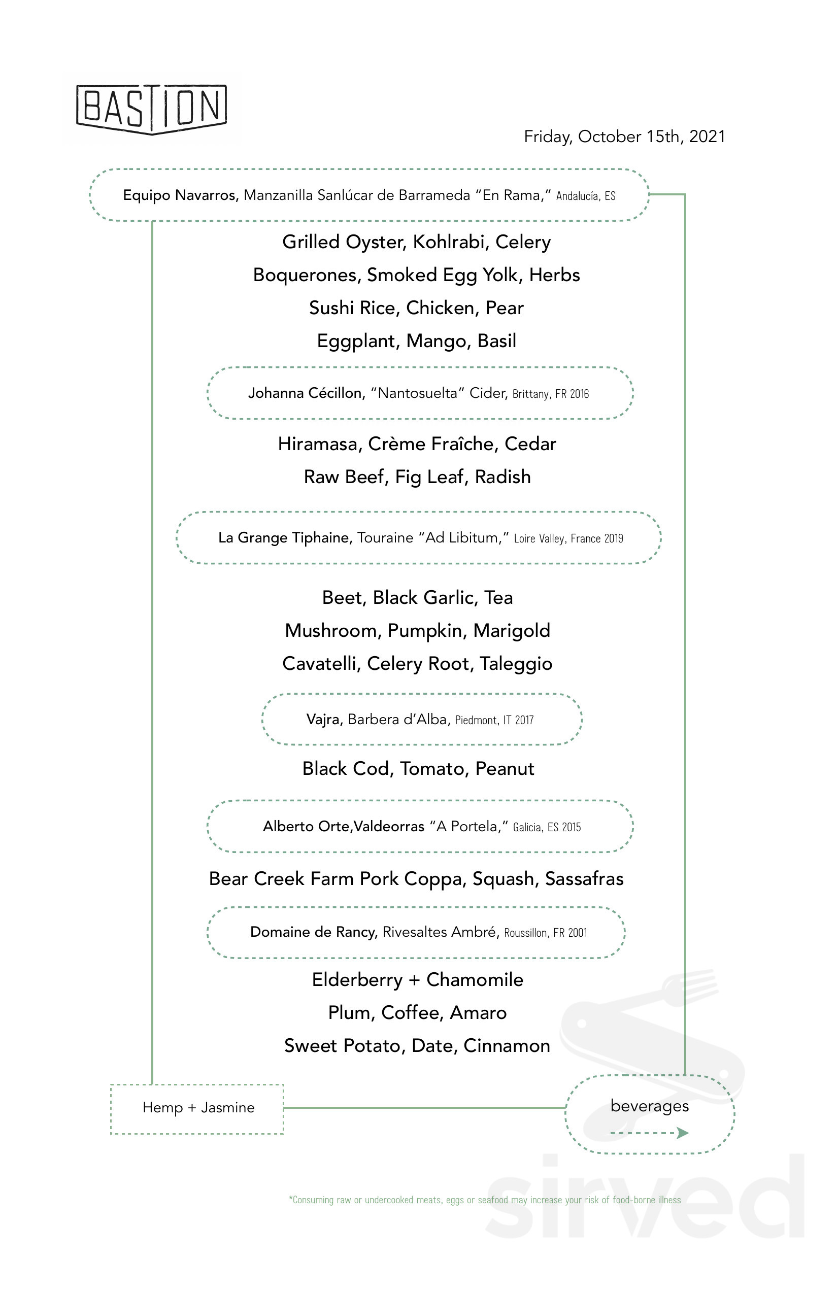 Bastion menus in Nashville, Tennessee, United States