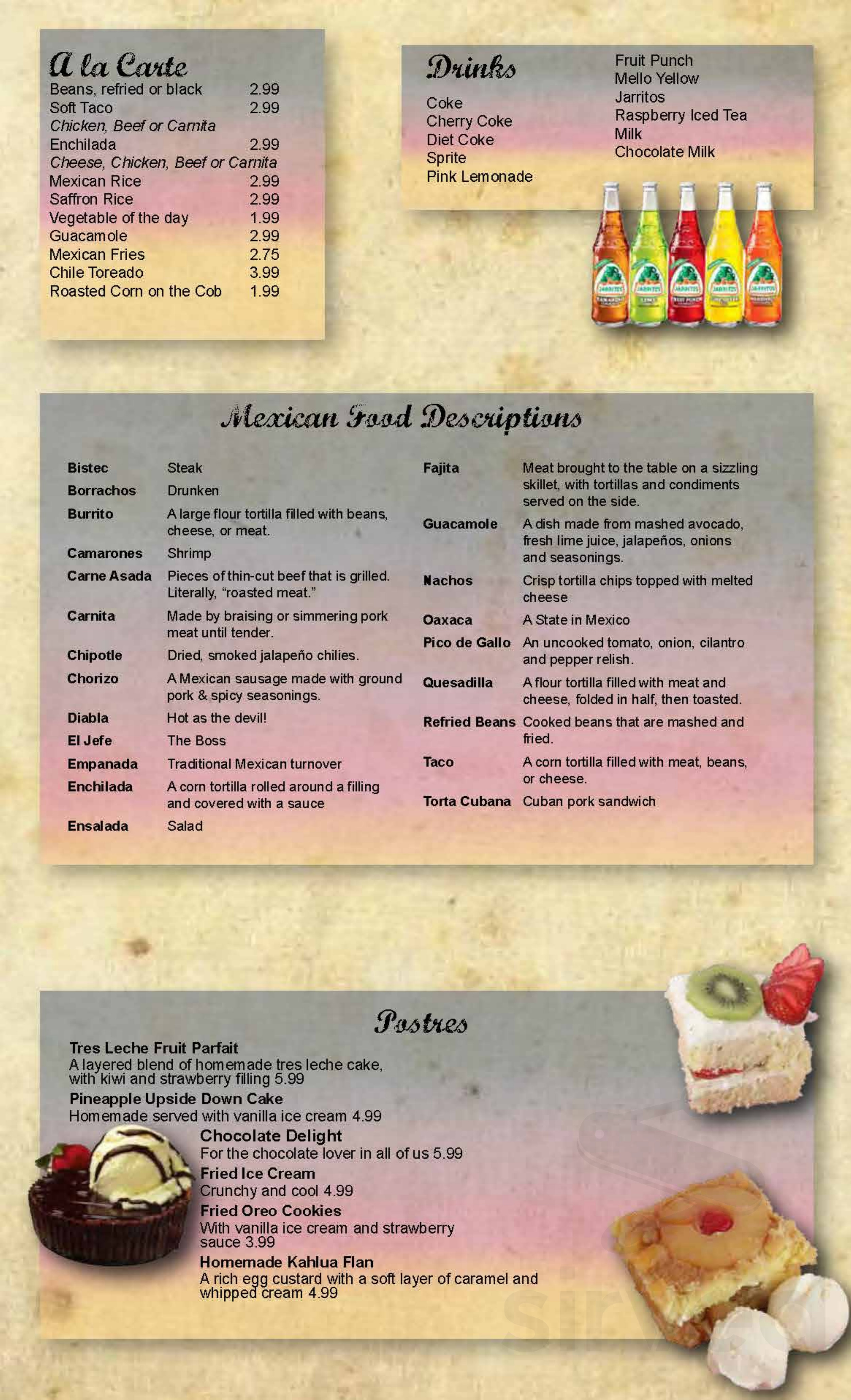 El Jefe Mexican Kitchen & Tequila Bar menu in Stevensville, Maryland, USA