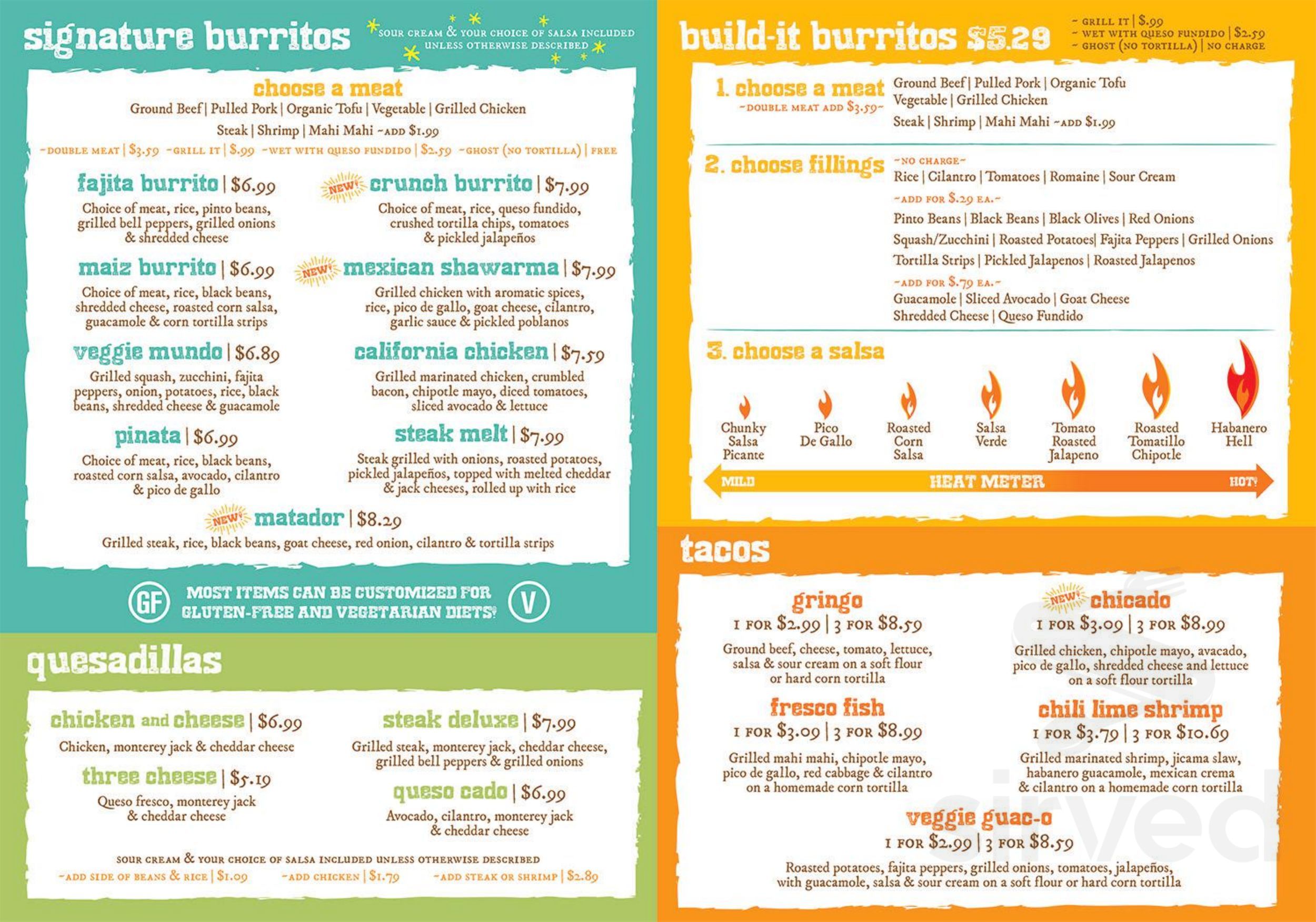Burrito Mundo menu in Grosse Pointe Woods, Michigan, USA