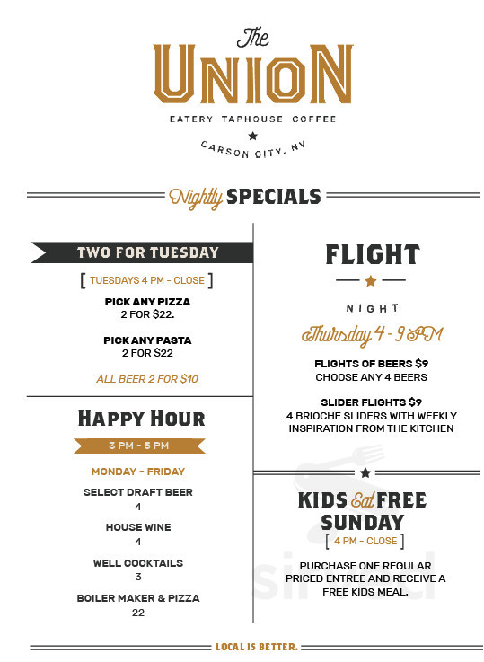 Great Basin Brewing Company - Carson City menu in Carson City, Nevada, USA