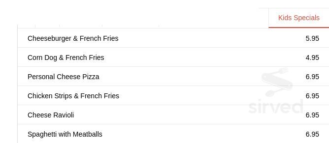 DeRango's Pizzeria menu in South Milwaukee, Wisconsin, USA