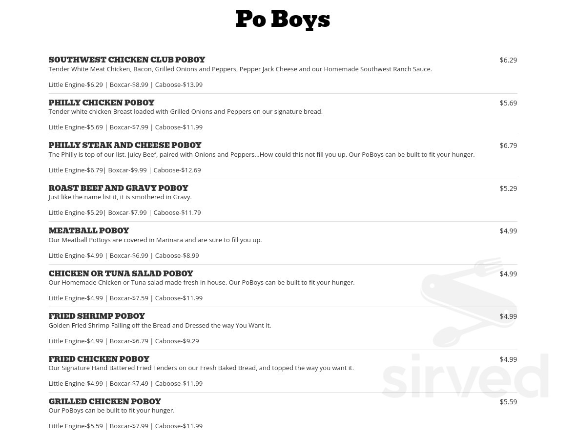 Junction Deli menu in Philadelphia, Mississippi, USA