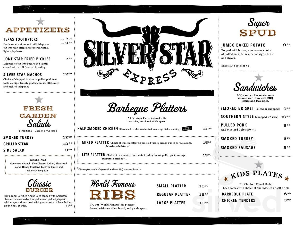 Silver Star Smokehouse Express menus in Shreveport, Louisiana, United ...