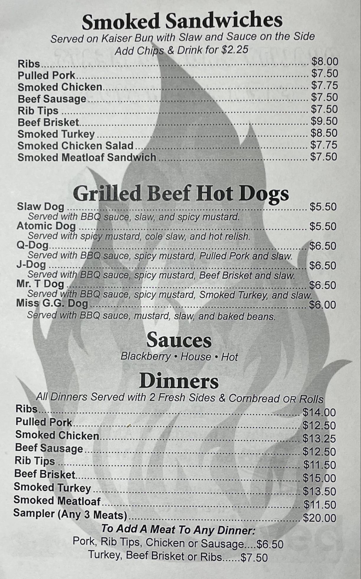 Off The Grill by Chef Q menus in Hixson, Tennessee, United States