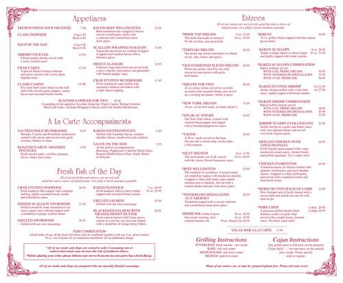 The Hardcover Restaurant menu in Danvers, Massachusetts, USA