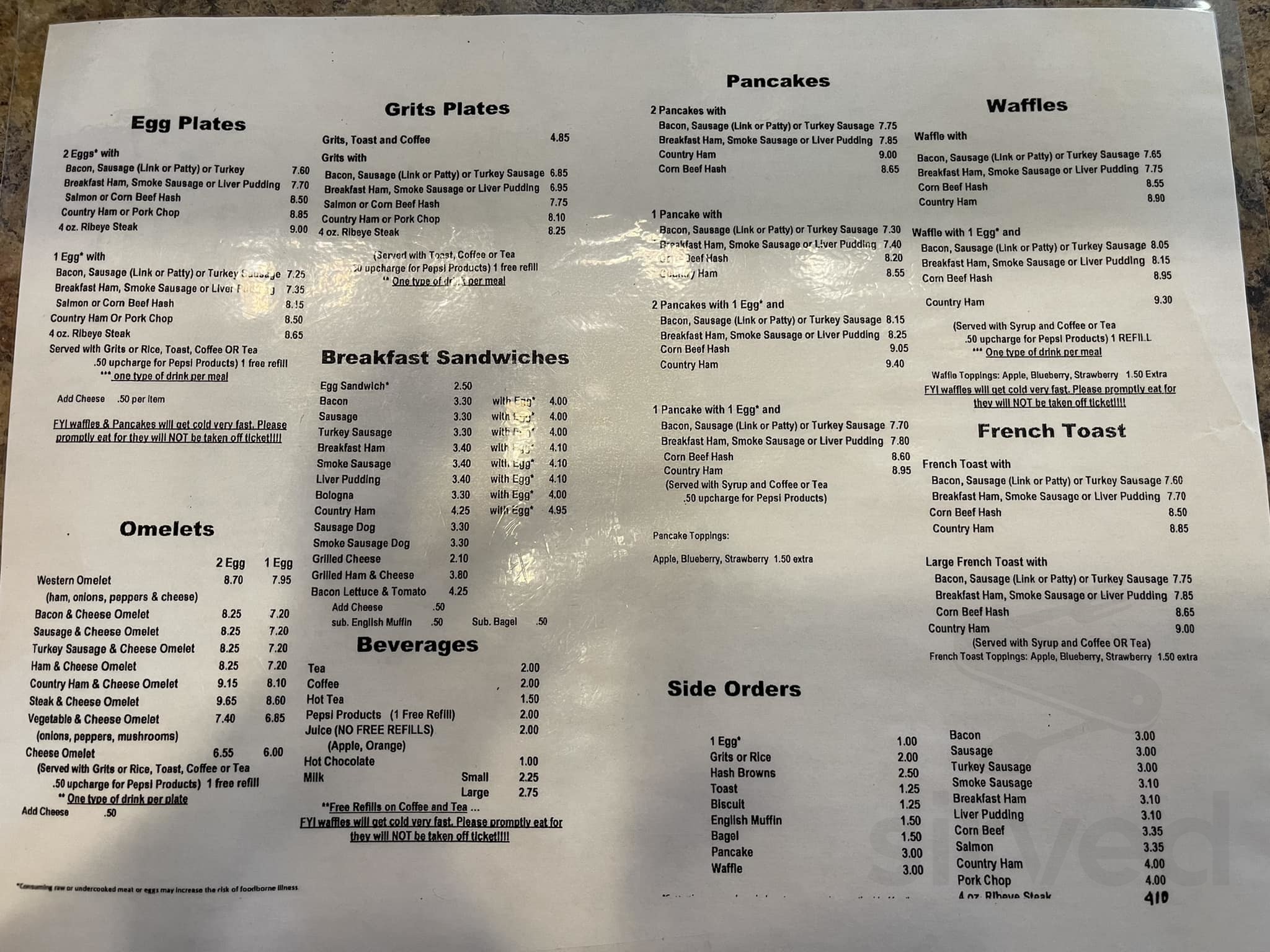 Menu for The Gristmill in Clinton, NC | Sirved