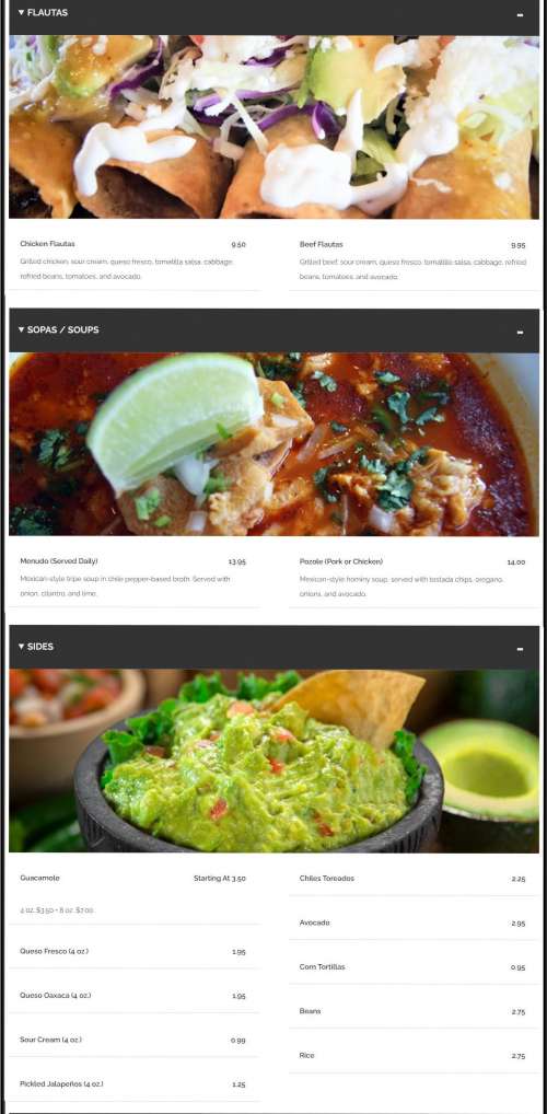 Armando's Taqueria menu in Duluth, Georgia, USA