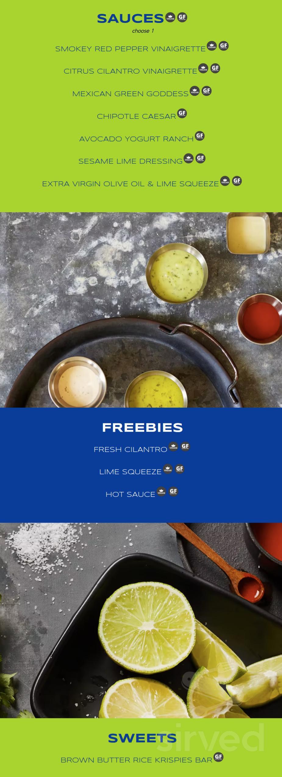 Fresco menu in San Marcos, Texas, USA