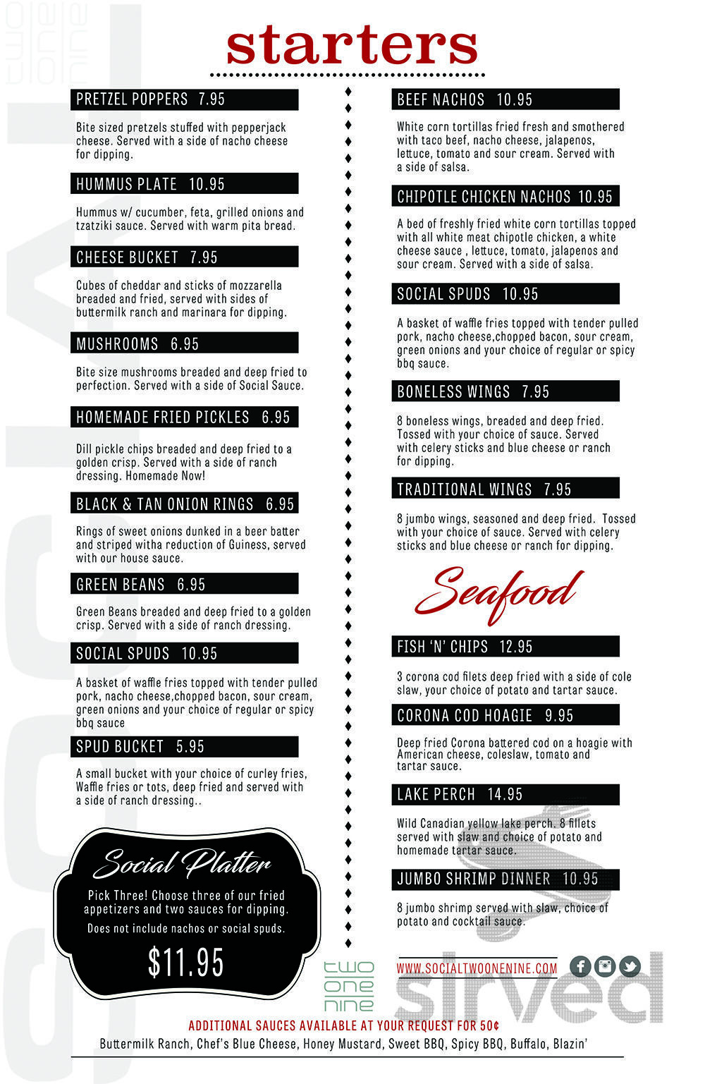 Social 219 menus in Crown Point, Indiana, United States