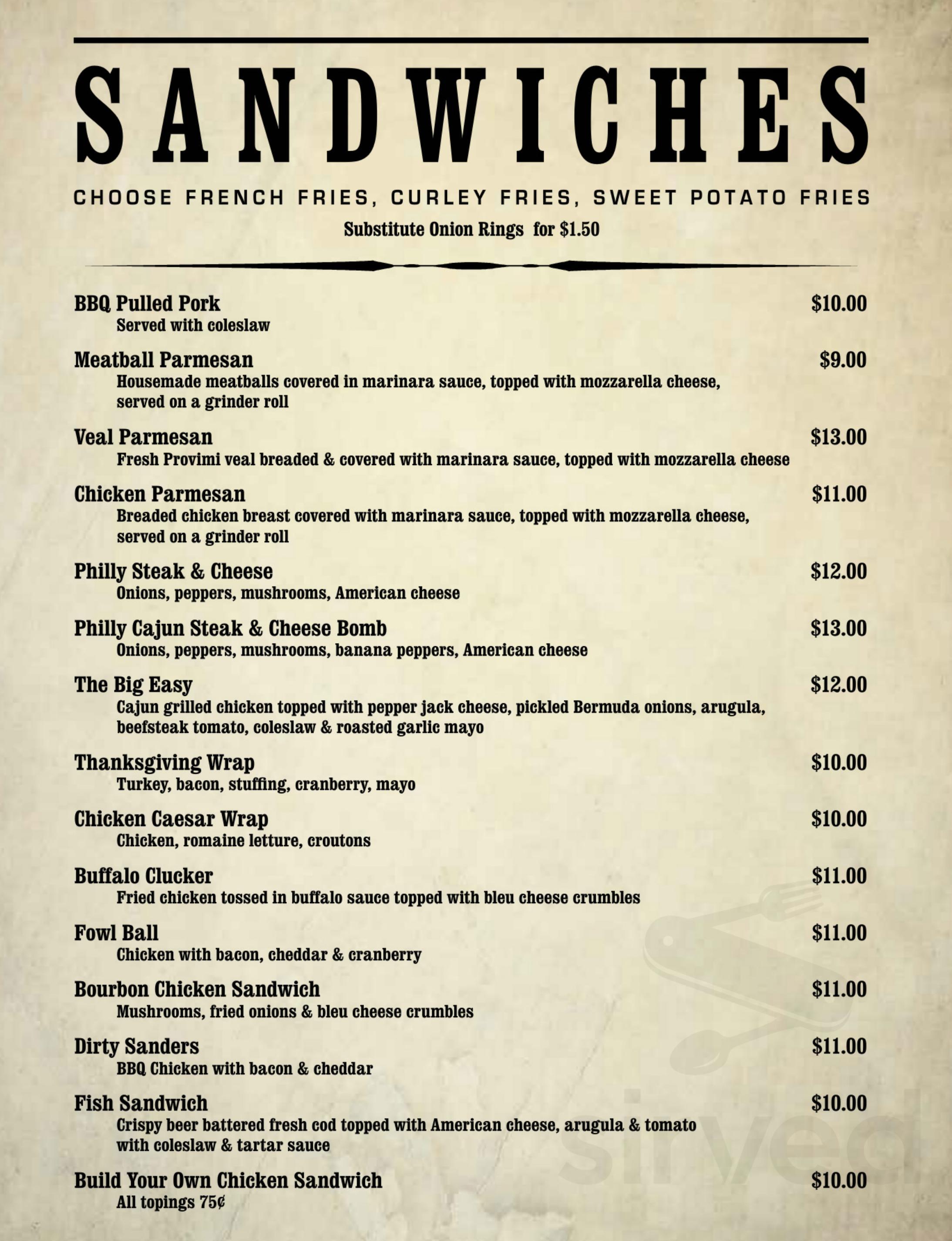 Bishop Hill Tavern menus in Johnston, Rhode Island, United States