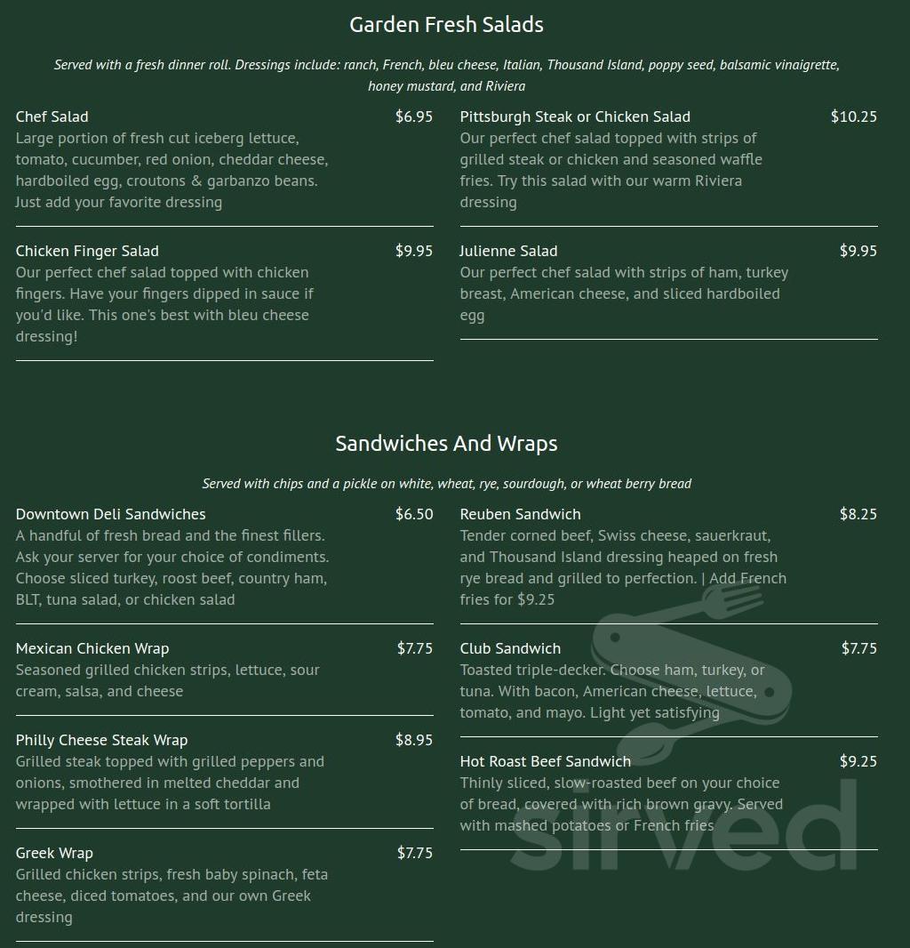 Green Acres Cafe menu in Olean, New York, USA