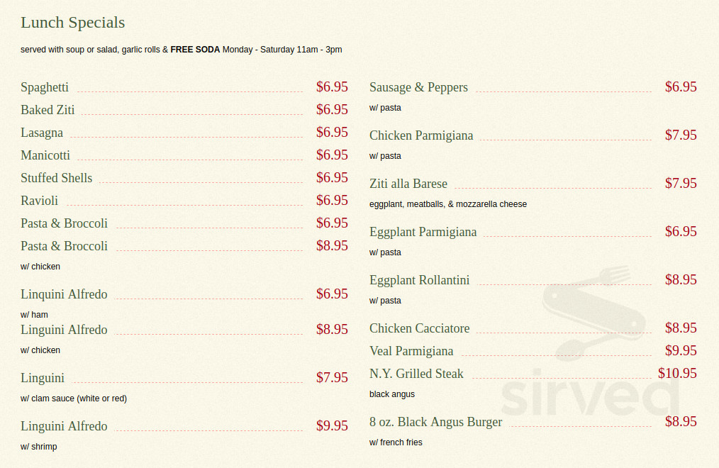 Menu for Papa Giuseppe Pizza in Delray Beach, FL | Sirved