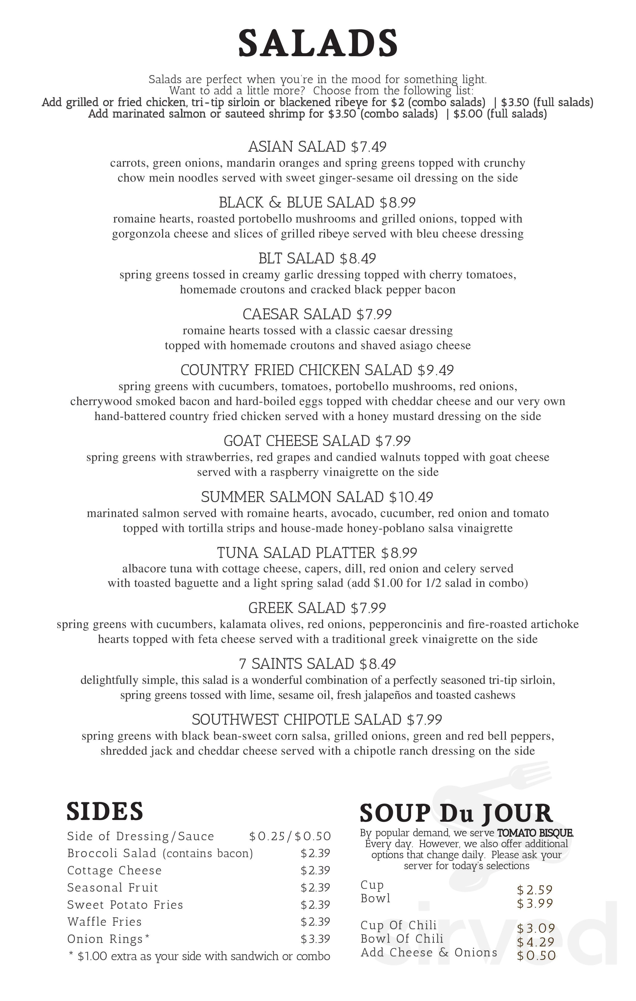 Seven Saints menu in Champaign, Illinois, USA