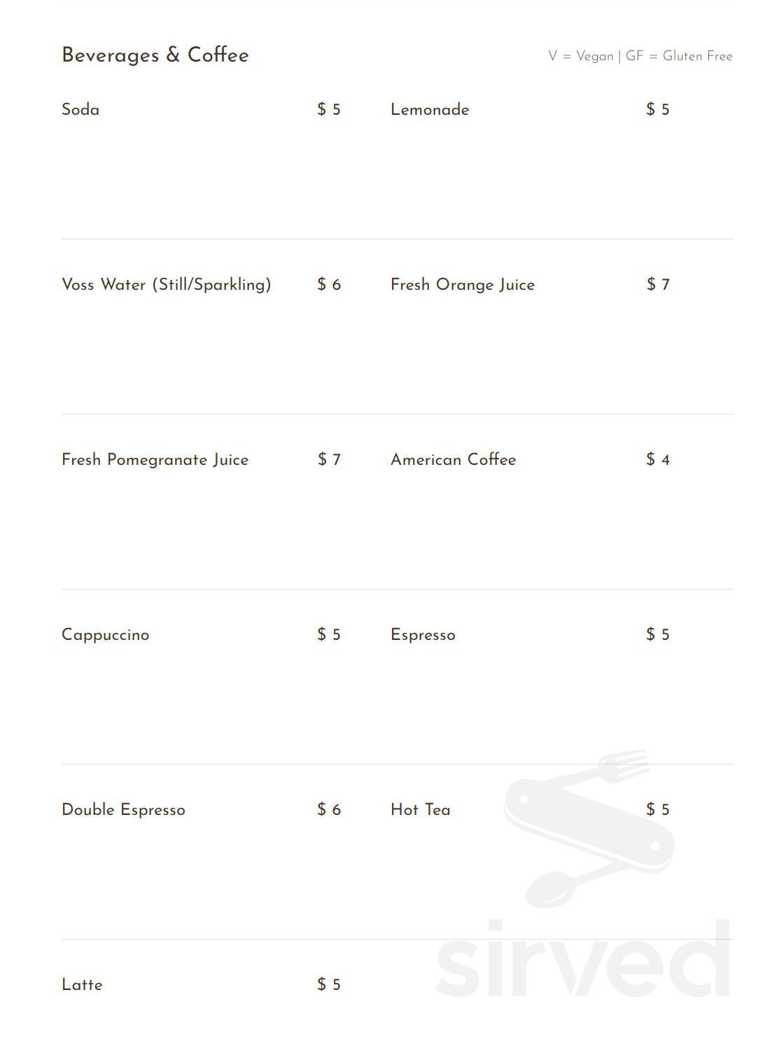 Amalia Restaurant Miami Beach menu in Miami Beach, Florida, USA