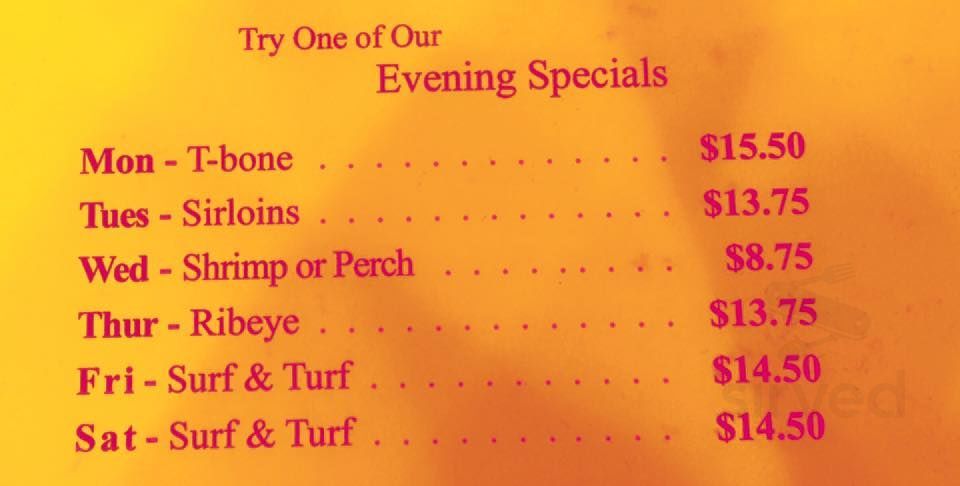 Top Hat Restaurant menu in Junction City, Ohio, USA