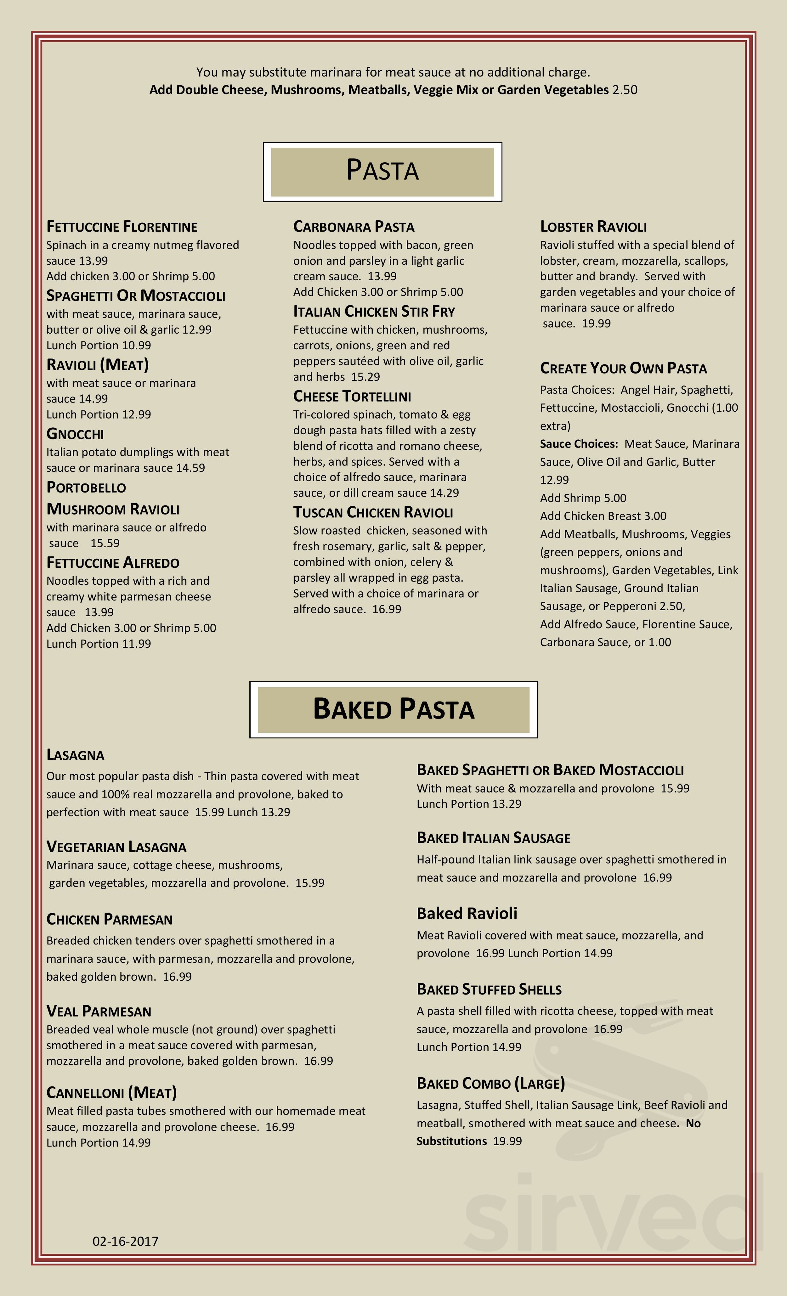 Latina Restaurant & Pizzeria menu in Flint, Michigan, USA