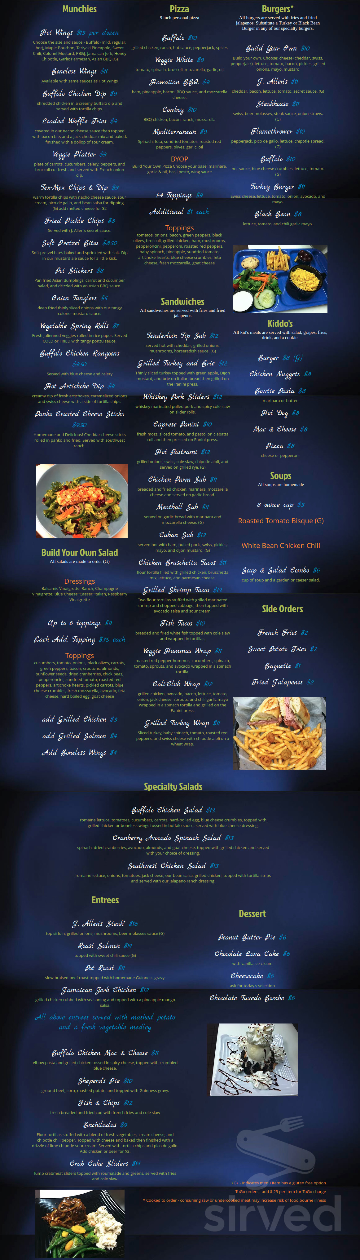 J. Allen's Clubhouse Grille menus in Pittsfield, Massachusetts, United ...