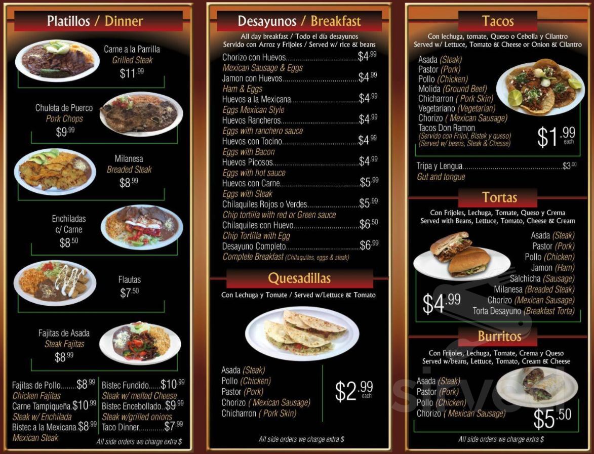 Menu - Chicago IL's Don Ramon Restaurant | Sirved