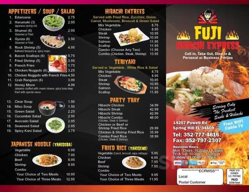 Fuji Hibachi Express Spring Hill menu in Spring Hill, Florida, USA