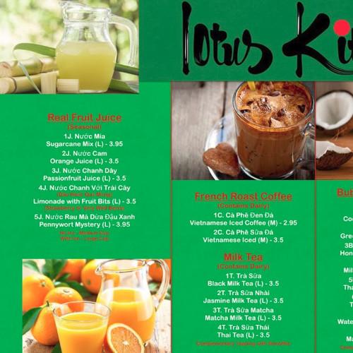 Lotus Kitchen menu in Portland, Oregon, USA