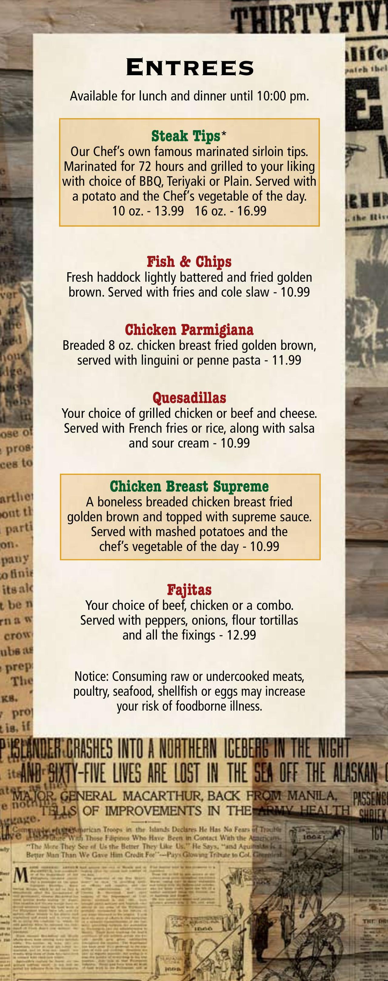 Menu - Brockton MA's Westgate Lanes, Pub & Grill, Arcade & Billiards ...