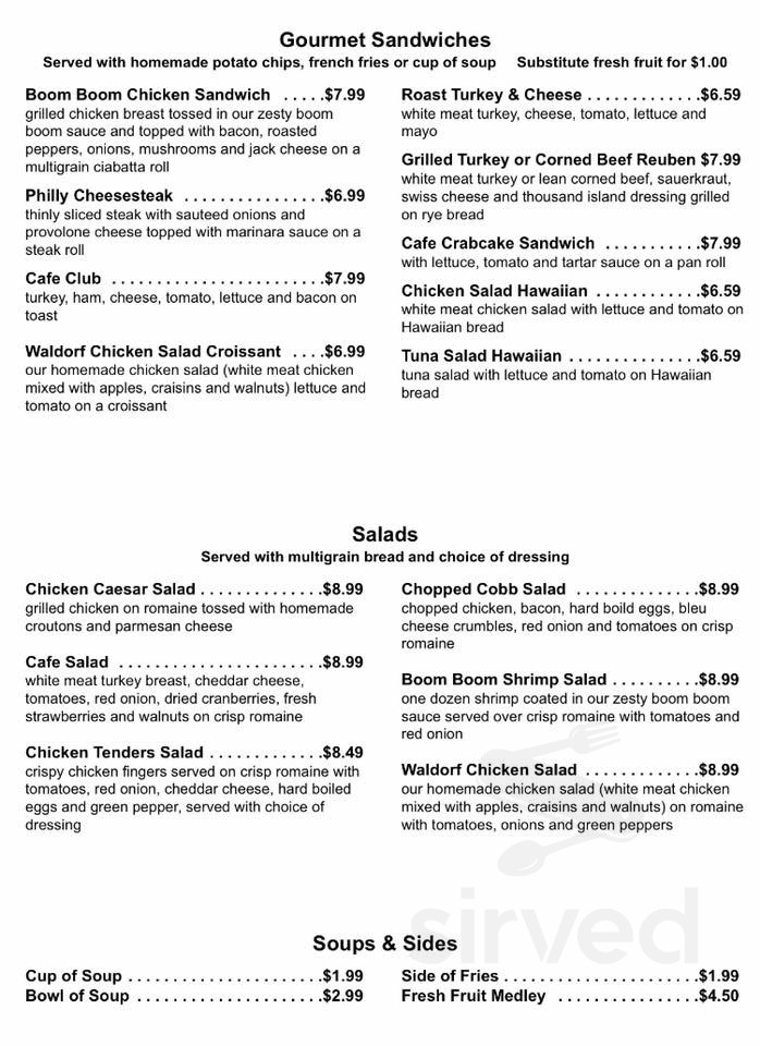 Brooks Breakfast & Lunch Cafe menus in Douglassville, Pennsylvania ...