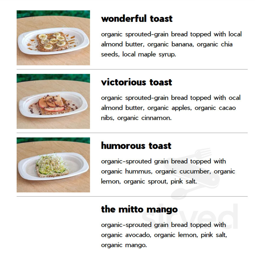 Beraka Juice menu in Winthrop, Massachusetts, USA