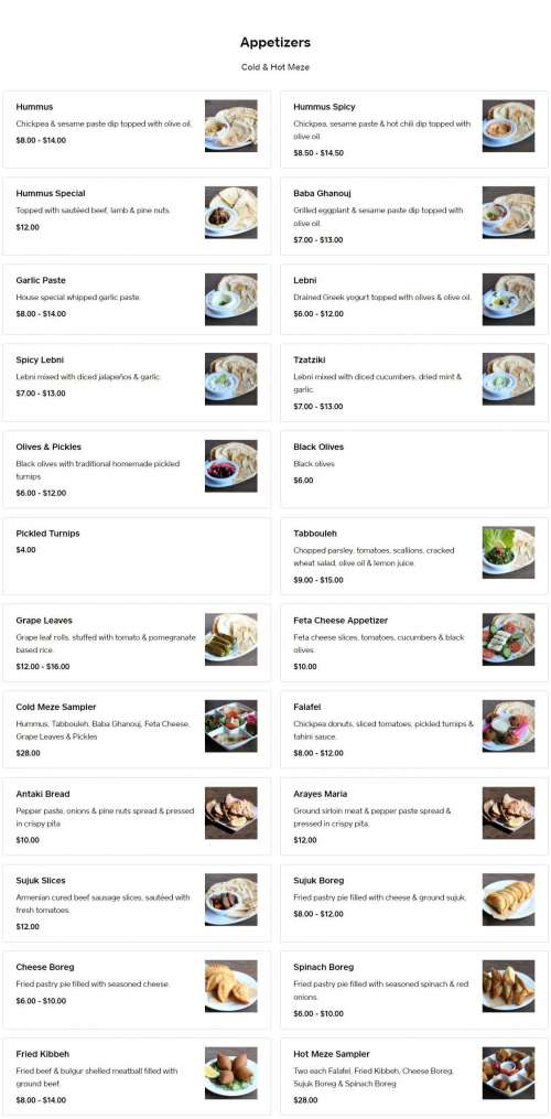 Cafe X2O, Claremont menu in Claremont, California, USA