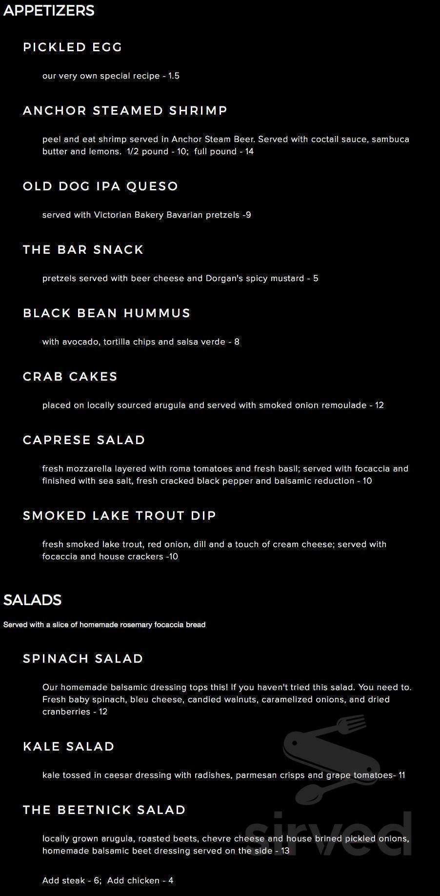 Old Dog Tavern menu in Kalamazoo, Michigan, USA