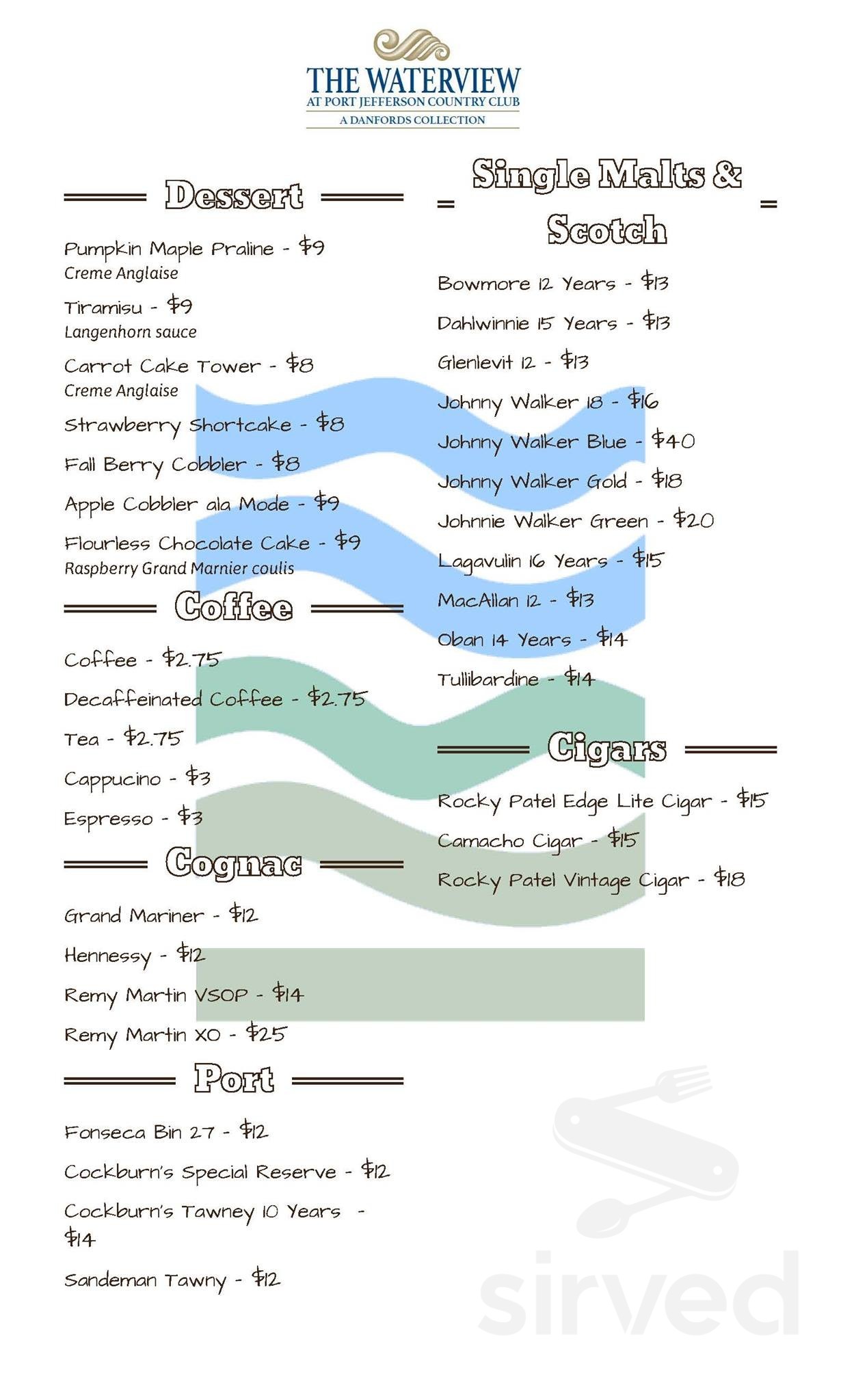 The WaterView menus in Port Jefferson, New York, United States