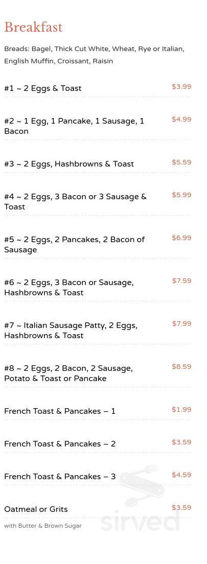 Menu - Erie PA's Avanti's | Sirved