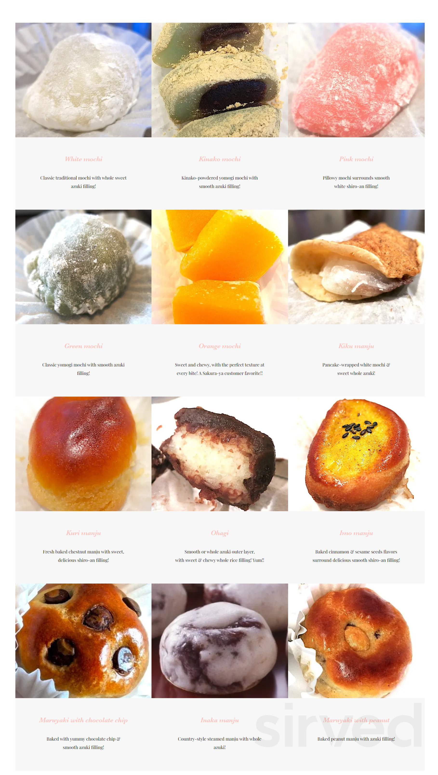 Sakuraya menu in Gardena, California, USA