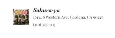 Menu for Sakuraya in Gardena, CA | Sirved