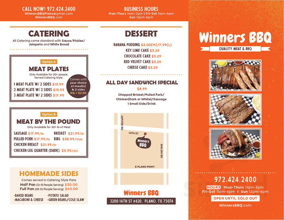 Menu for Winner'sBbq in Plano, TX | Sirved