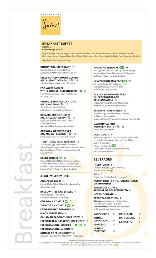 Café Soleil menu in Palo Alto, California, USA