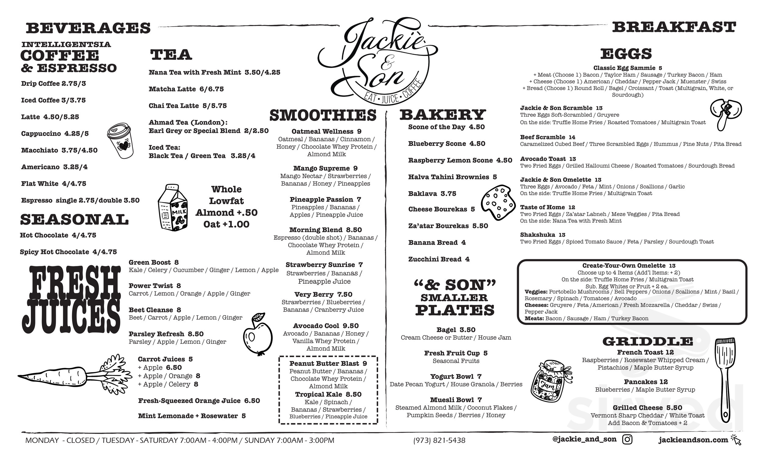 Menu for Jackie and Son in South Orange, NJ | Sirved
