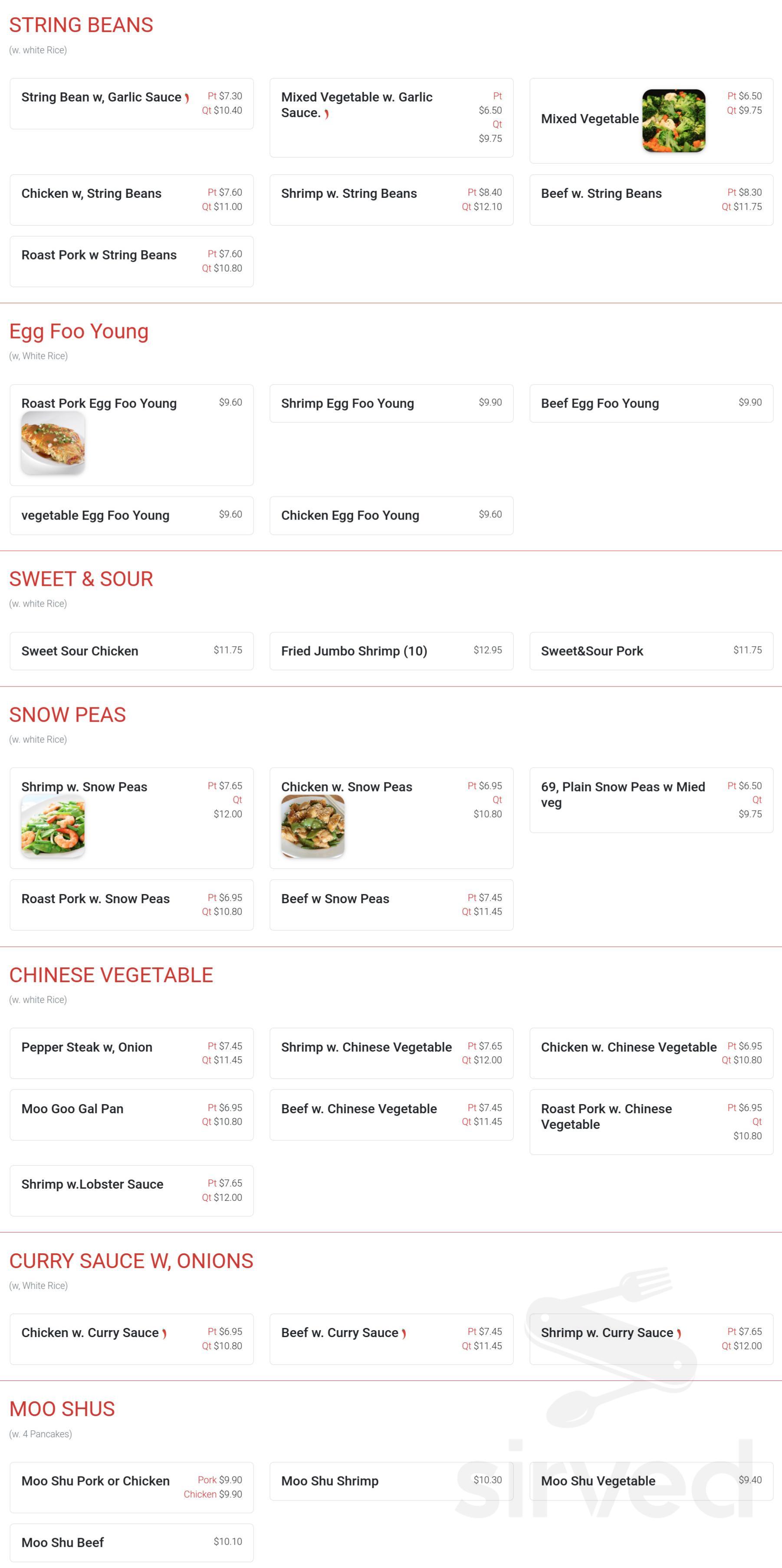 Family Wok menu in Elmira, New York, USA