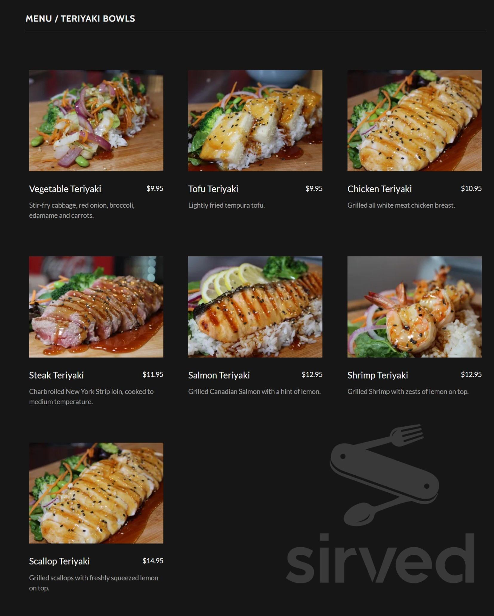 Menu - Des Moines IA's Teriyaki House Des Moines | Sirved