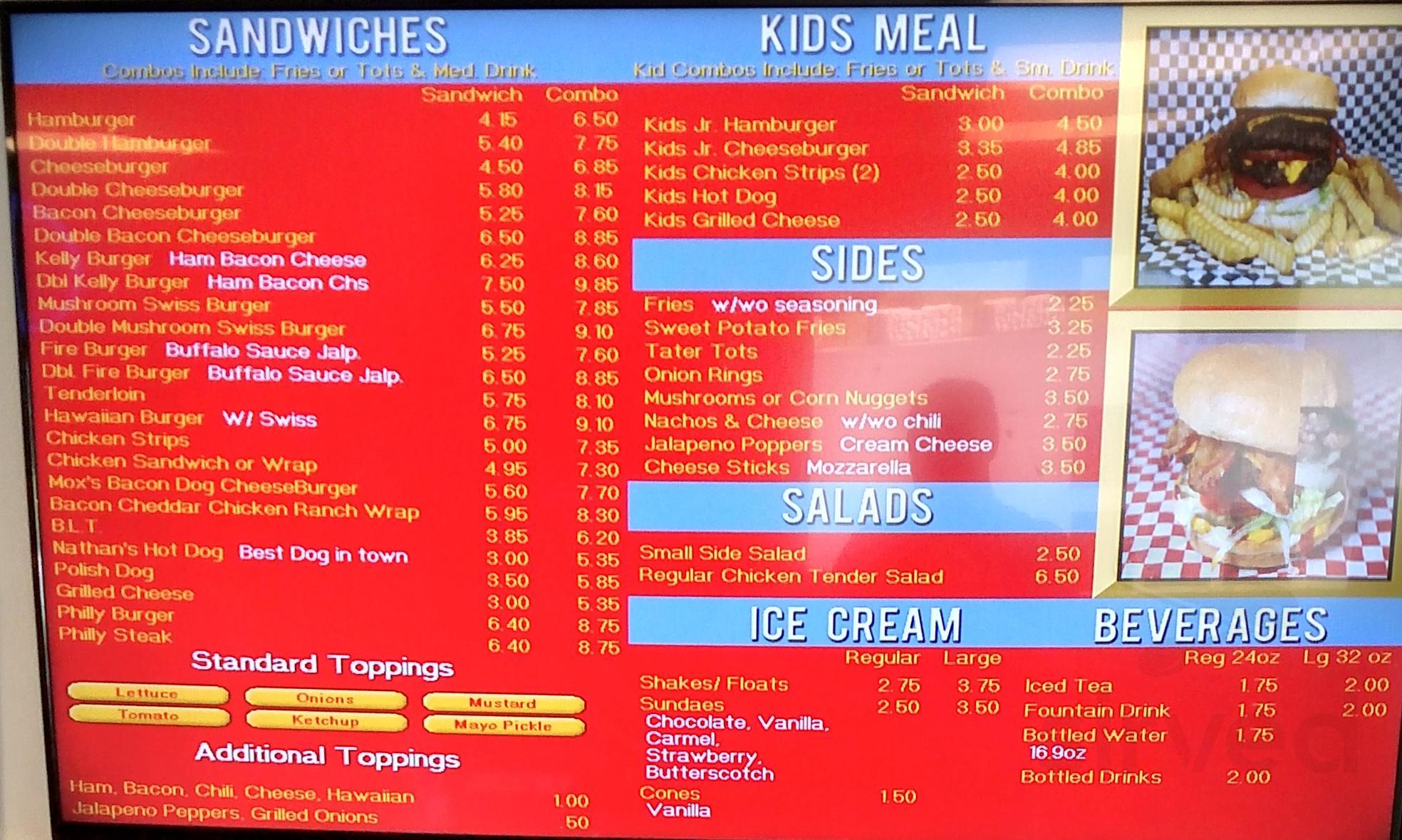 Menu for Grandstand Burgers Paola in Paola, KS | Sirved