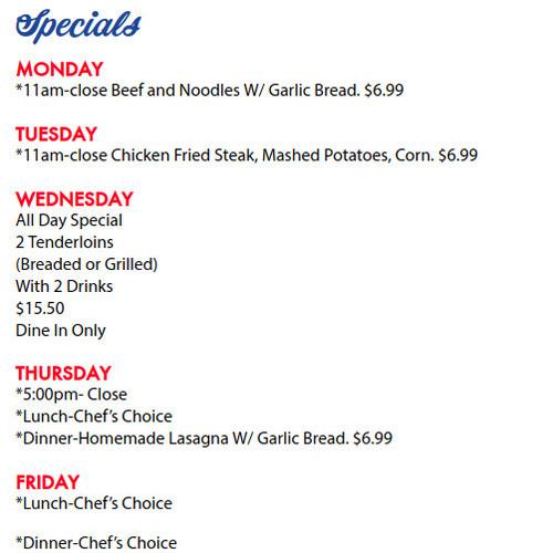 Ankeny Diner menu in Ankeny, Iowa, USA