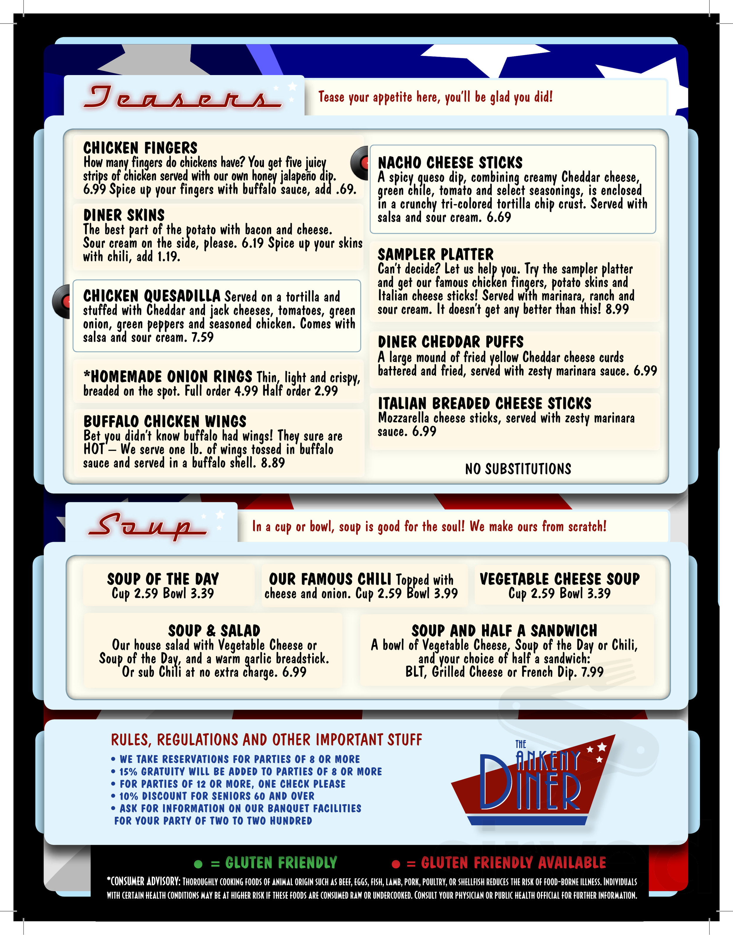 Ankeny Diner menu in Ankeny, Iowa, USA