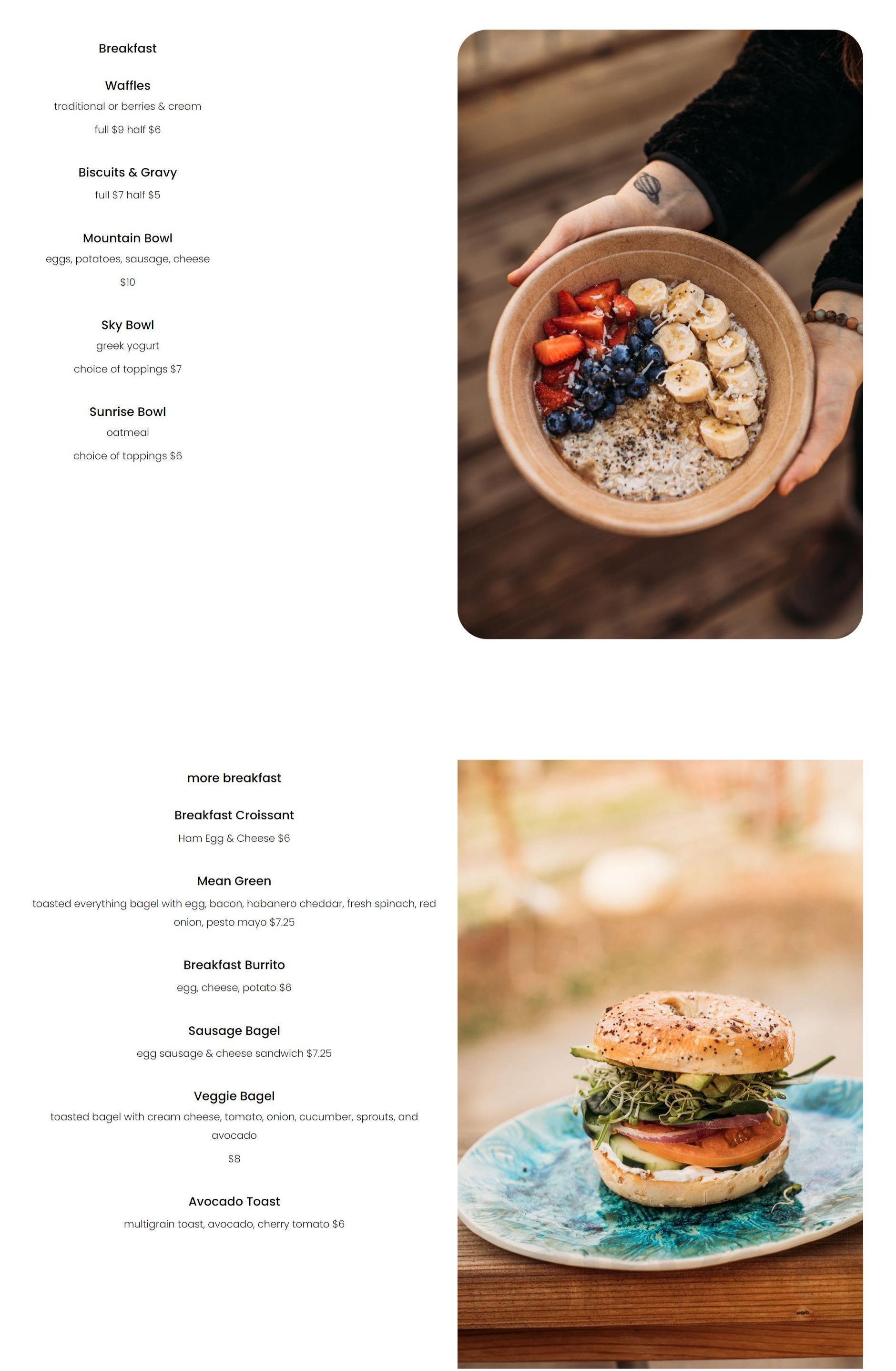 Menu for Sequoia Coffee Co. in Three Rivers, CA | Sirved