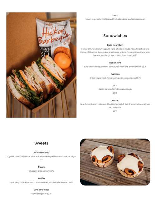 Sequoia Coffee Co. menu in Three Rivers, California, USA
