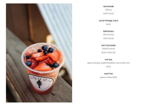 Sequoia Coffee Co. menu in Three Rivers, California, USA