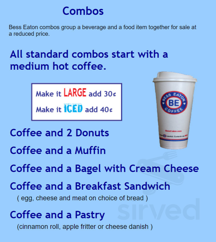 Bess Eaton menu in Pawcatuck, Connecticut, USA