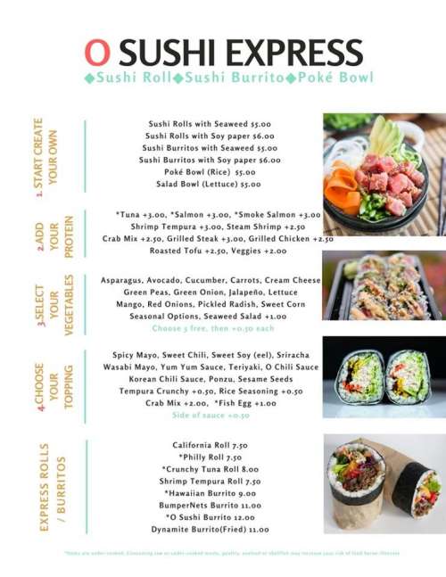 O Sushi menu in Hoover, Alabama, USA