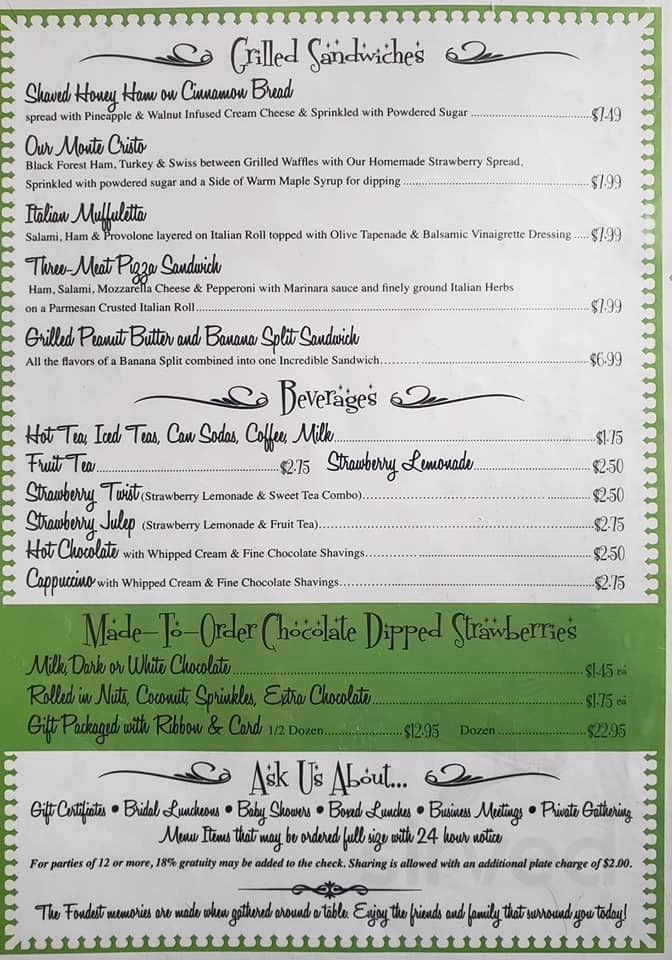 Chocolate Covered Strawberry menu in Gallatin, Tennessee, USA